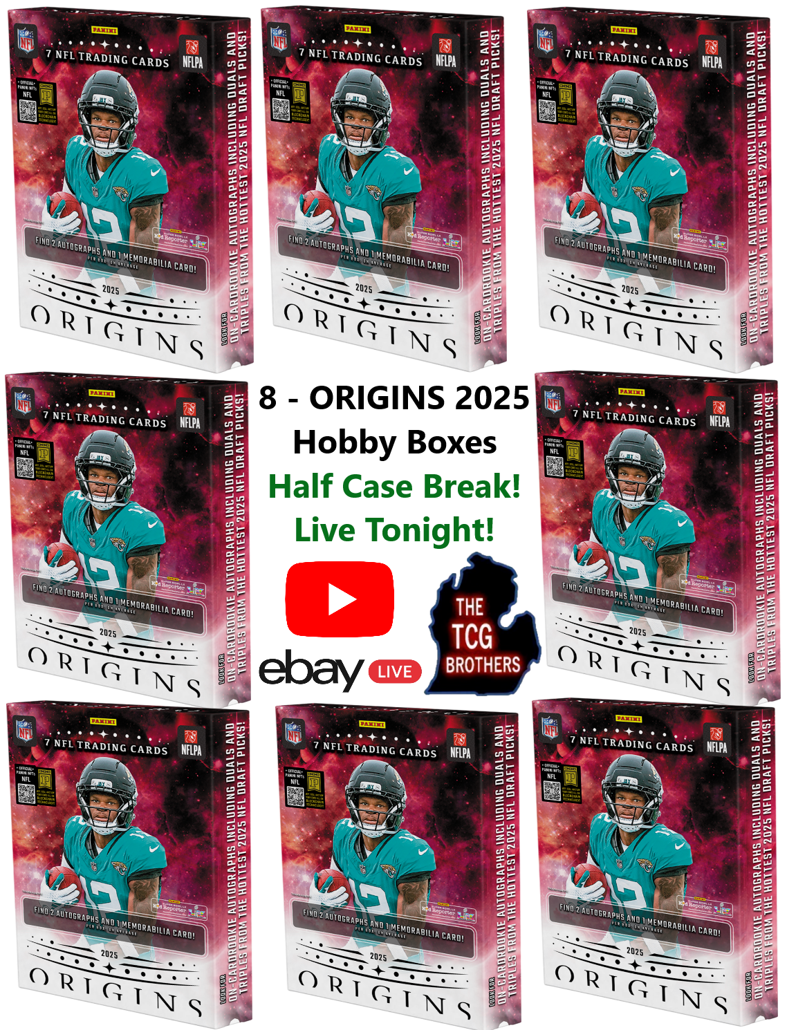 Chicago Bears Break #982 ORIGINS Football NFL 2025 Hobby Box Half Case ...