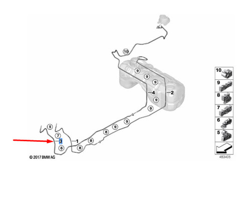 NEW BMW X3 G01 FUEL PIPE LINE 16137404147 7404147 ORIGINAL 16-13-7-404 ...
