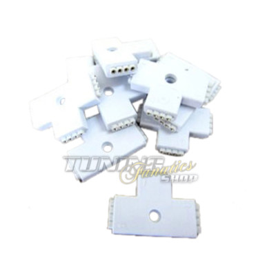 4x T-Adapter RGB Strip LED SMD Kabel Stecker Verbinder Connector Leiste ...