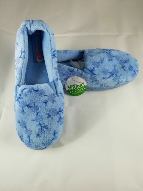 MoonBeams Blue Bedroom Shoes Houseshoes Cushion Soft Terry Cloth ...