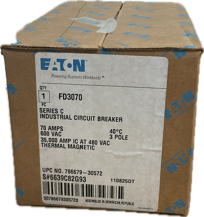FD3070 Eaton Circuit Breaker 70A 600V 3P New in box Free 2 Day Shipping ...