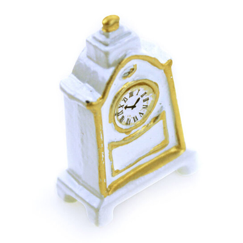 1Pc 1:12 Dollhouse Miniature Accessories Retro White Pendulum Table ...