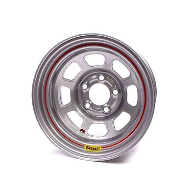 15x8 in D-Hole Silver Powder Coat Wheel 4.000 in BS 5x4.75 in Bolt ...