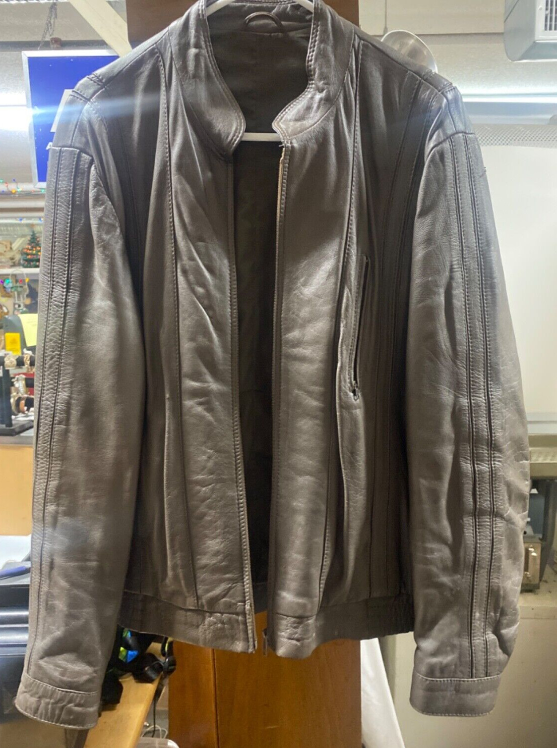 VINTAGE Echtes Leder Brown Leather Jacket Size 54 (EB… - Gem