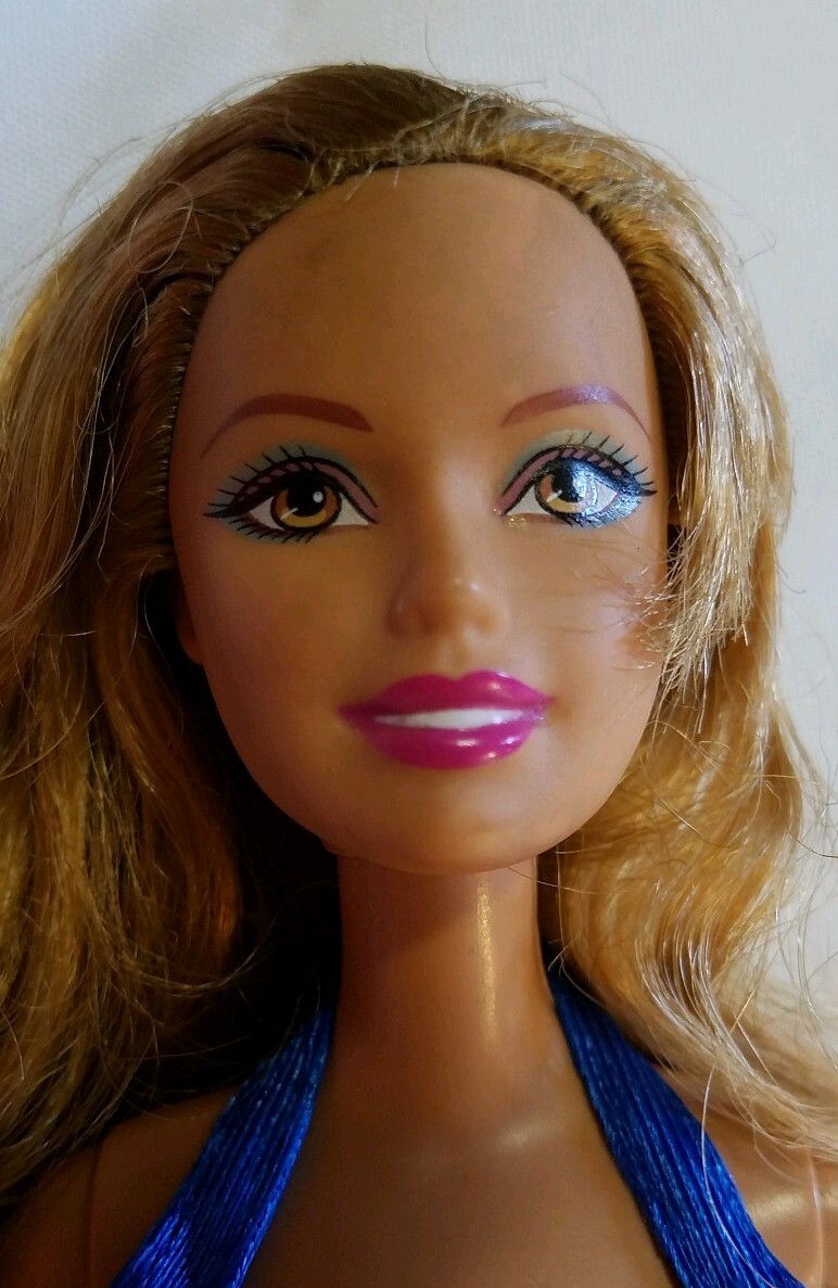 Barbie Doll 2005 Mattel Red/Brown Hair Blue Pink Dress | eBay