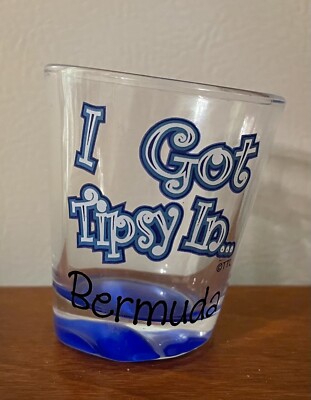 I got Tipsy In Bermuda Slanted Shot Glass Clear Blue. 2.4 Tall ...