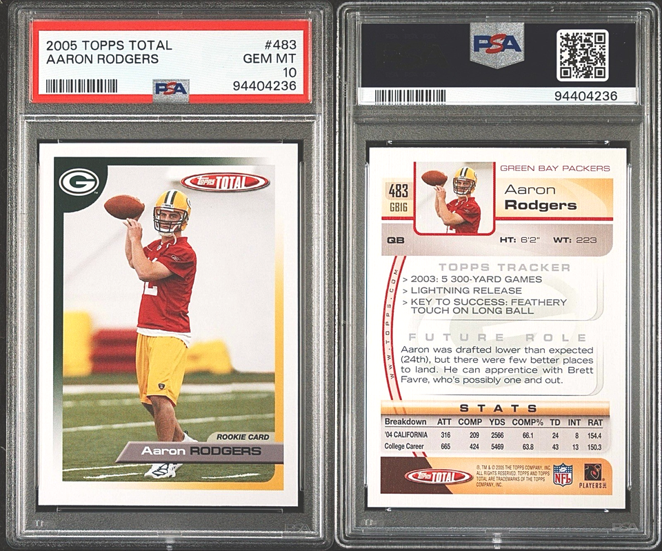 2005 Topps Total #483 Aaron Rodgers Rookie PSA 10 | eBay