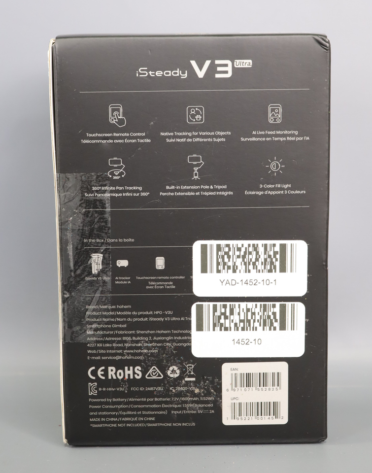 Hohem - ISteady V3 Ultra 3-Axis Gimbal Phone Stabilizer W/ AI Tracking ...