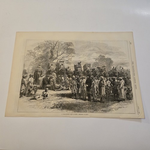 A Tiger Hunting Party In India Preparing To Start c. 1870 Engraving | eBay