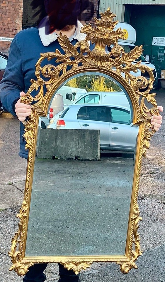 Large Rococo Style Gold Frame Wall Mirror wood frame | eBay UK