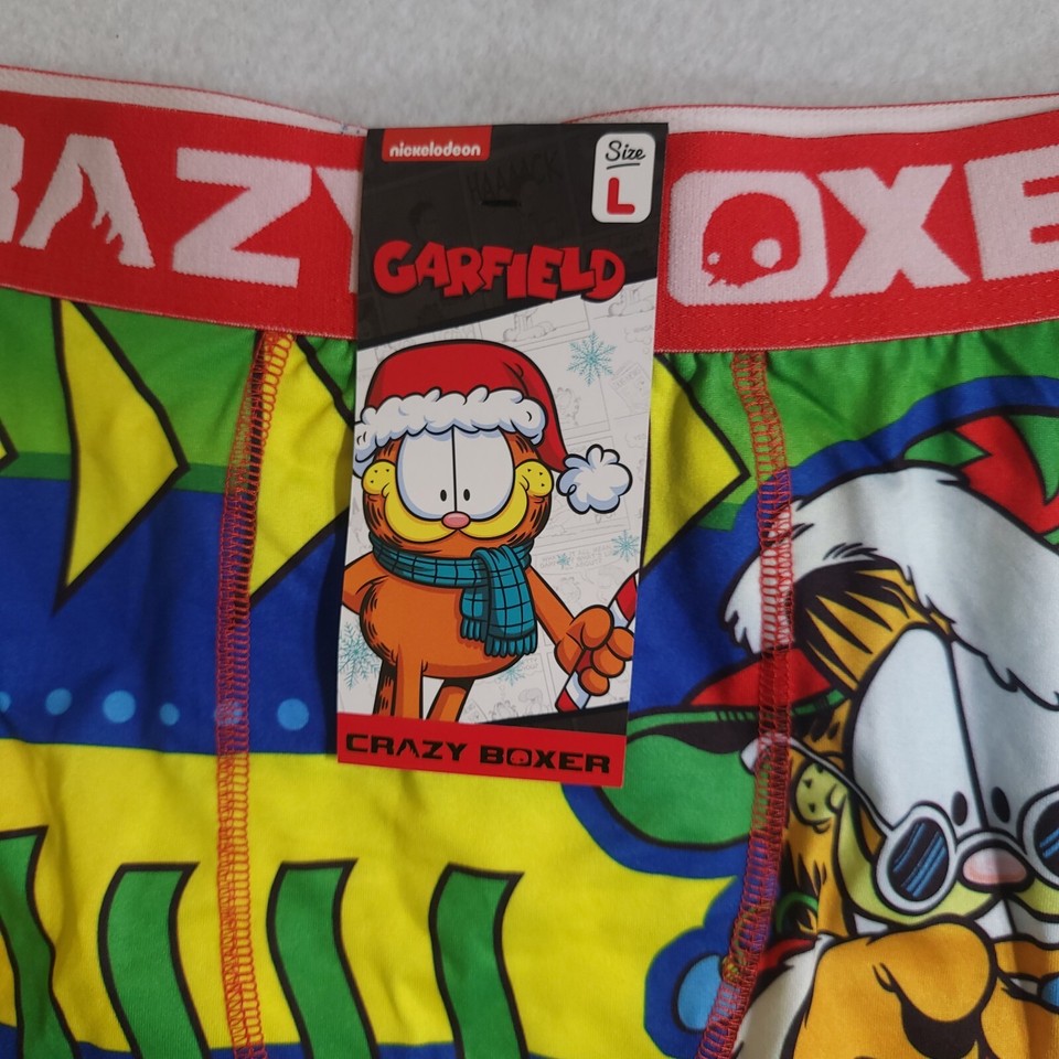 Crazy Boxer Briefs Garfield Cat Mens Size L TV Cartoon Gift Underwear ...