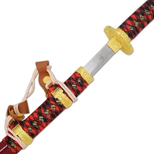 Two Tone Red Tactical Tachi Sword Japanese Katana with Stand | eBay
