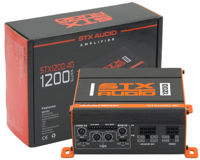 STX Audio STX1200.4D 1200W 4-Channel Class D Amp, 300W RMS, Bridgeable ...