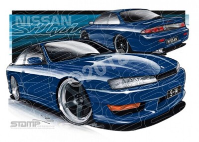 Imports Nissan S14 SILVIA BLUE A3 FRAMED PRINT (S061) | eBay Australia