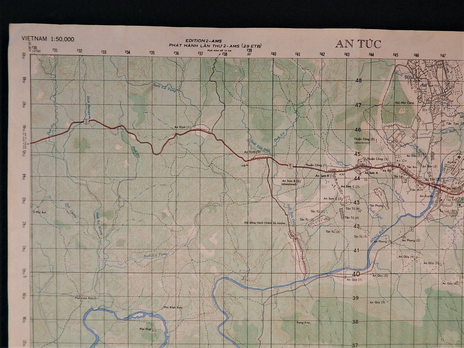 MAP - VIETNAM WAR - AN KHE - ROUTE 19 - 6736-IV | eBay