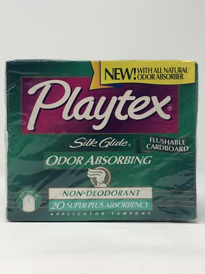 Vtg 1998 Playtex Silk Glide SUPER PLUS Non Deodorant 20 Per Box Sealed ...