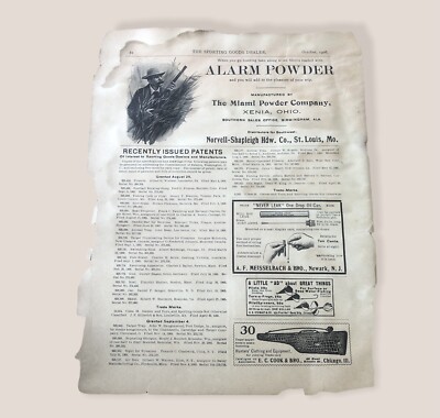 Miami Powder Company Xenia, Ohio Original 1906 Alarm Powder ...