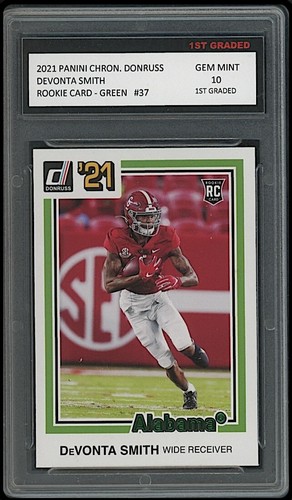 Devonta Smith 2021 Panini Donruss 1st Graded 10 Rookie Card #37 Alabama ...