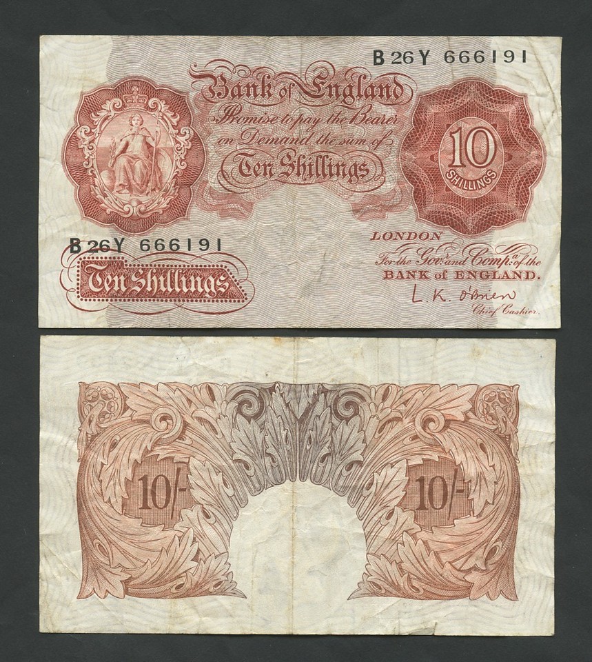 ENGLAND 10 shilling notes 1930-71 GENUINE 100% TRUSTED UK SELLER ...