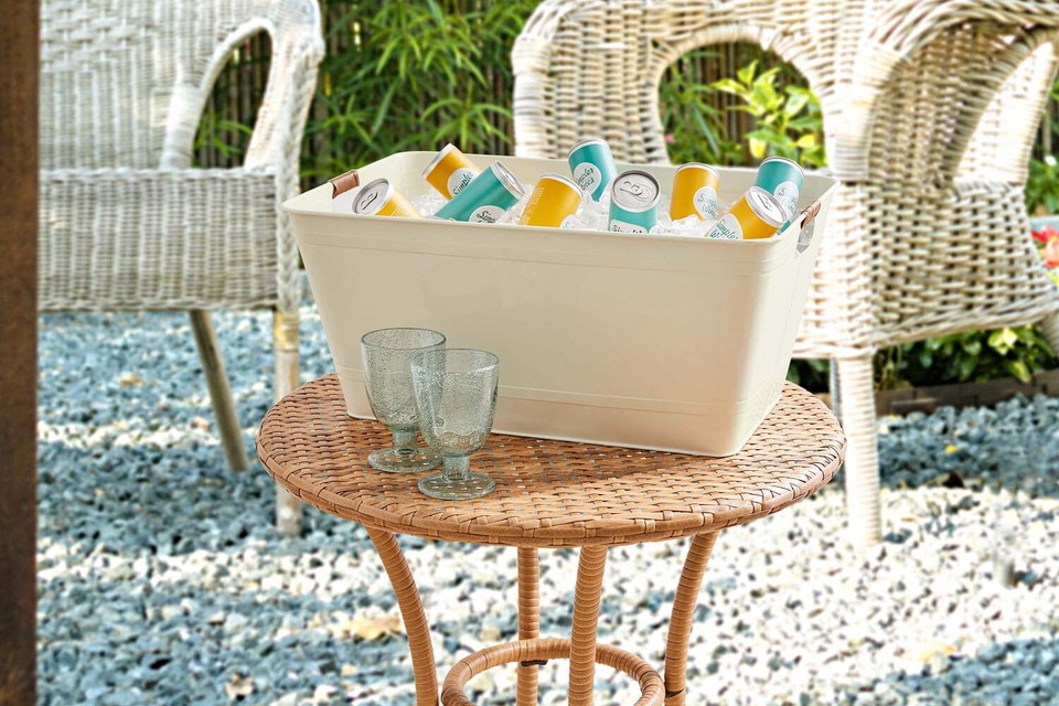 Better Homes & Gardens - Vanilla White Rectangle Galvanized Beverage ...