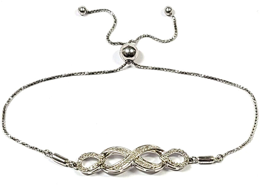Sterling Silver and Diamond Infinity Symbol Box Link … - Gem