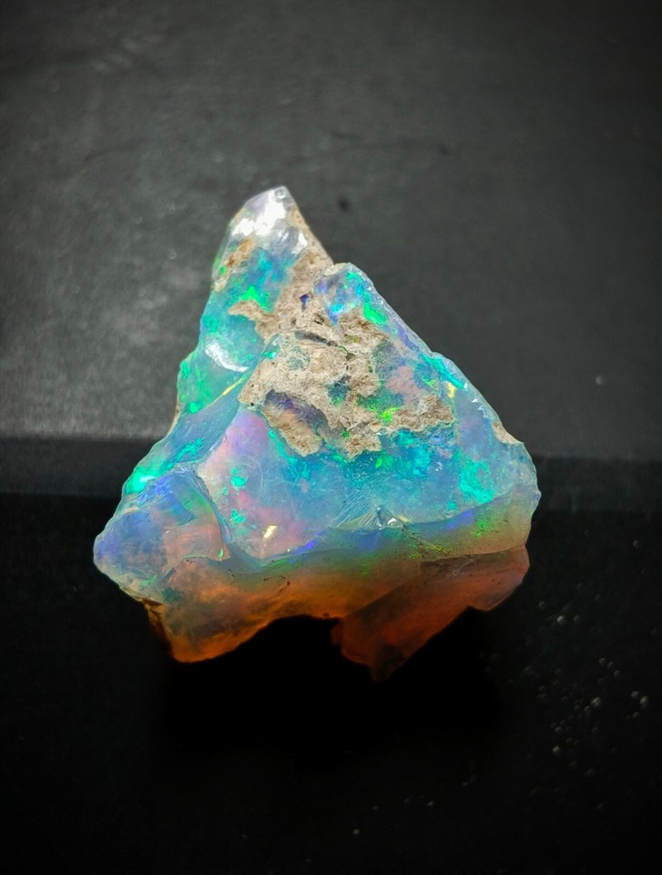 4.45ct Natural Opal Rough Ethiopian Raw Gemstone Large Green Fire ...