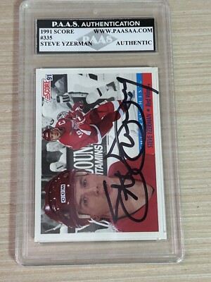 Steve Yzerman Detroit Redwings Signed Trading Card Authenticated By ...