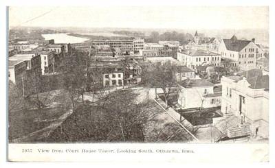 View from Courthouse Tower, looking South, Ottumwa, IA Postcard *6E(3 ...