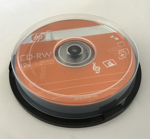 10 Pieces HP Logo 12X CD-RW CDRW ReWritable Blank Disc 700MB in Cake ...