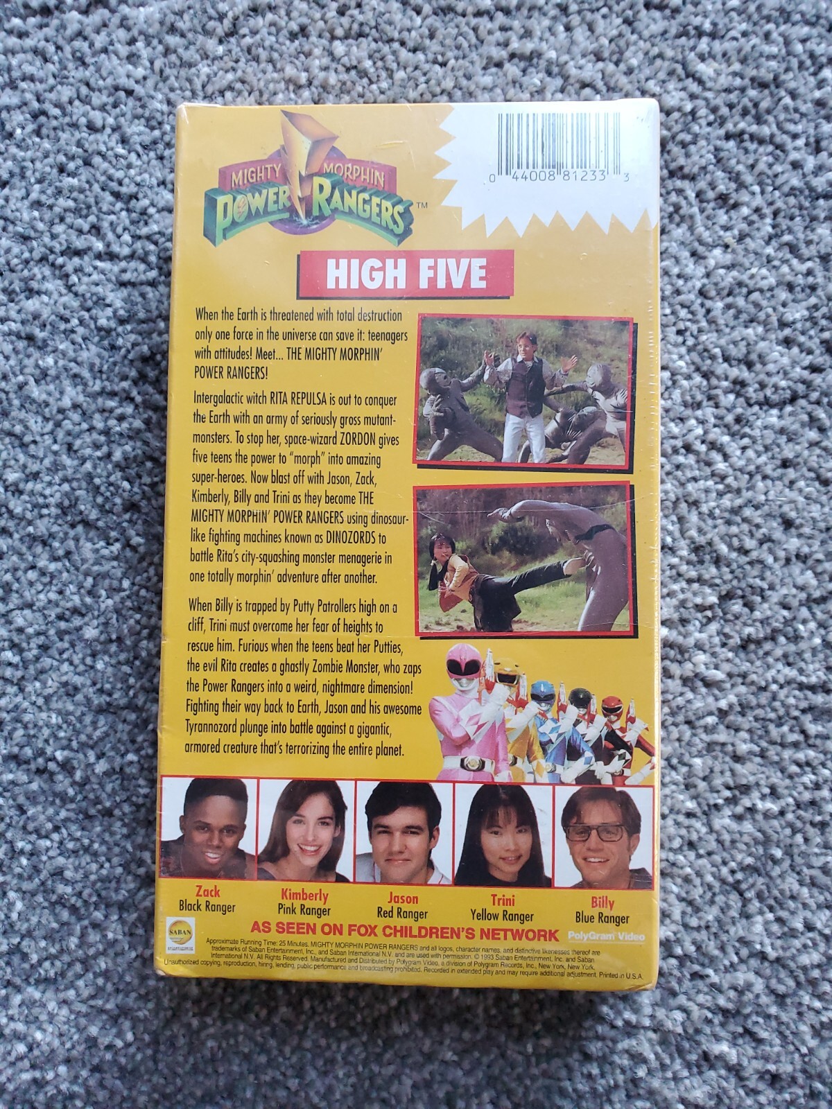 Mighty Morphin Power Rangers High Five VHS UPC 044008812333 for sale ...