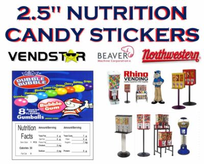 2.5 x 2.5 Bulk Vending Label Candy Machine Sticker GUMBALLS | eBay