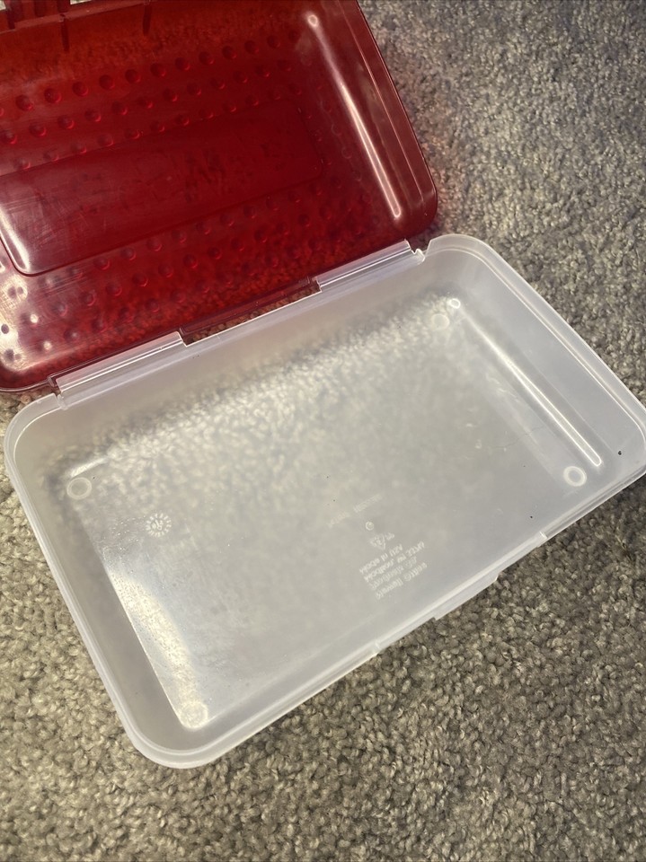 Vintage Spacemaker Pencil Box Red 90's Plastic Storage Case Made In USA ...