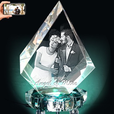 Personalized 3D Crystal Etched Photo Custom Picture Memorial Gifts for ...