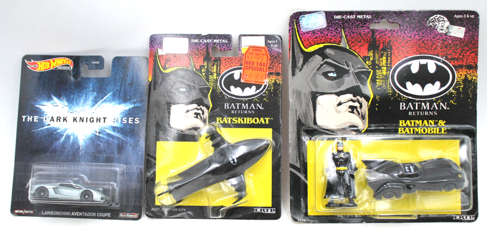 Large Batman Toy Lot Action Figure Characters Batmobile Diecast Cars 1: ...