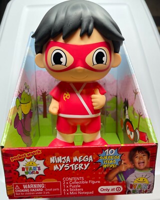 Ryan's World Mega Mystery Figure Ninja Ryan 10 Surprises Coin Bank Kids ...