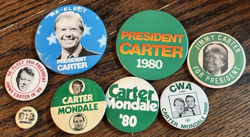8 Jimmy Carter Walter Mondale 1976 1980 Presidential Election Pins ...