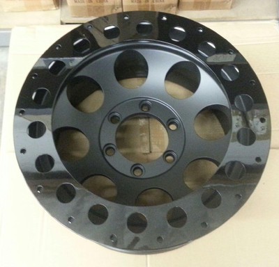 GLOSS BLACK 16" EAGLE ALLOY WHEEL RIM SIMULATED BEADLOCK RINGS FOR 102 ...