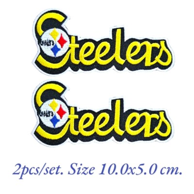 2 pieces Pittsburgh Steelers Word Football Embroidered Iron On Patch | eBay