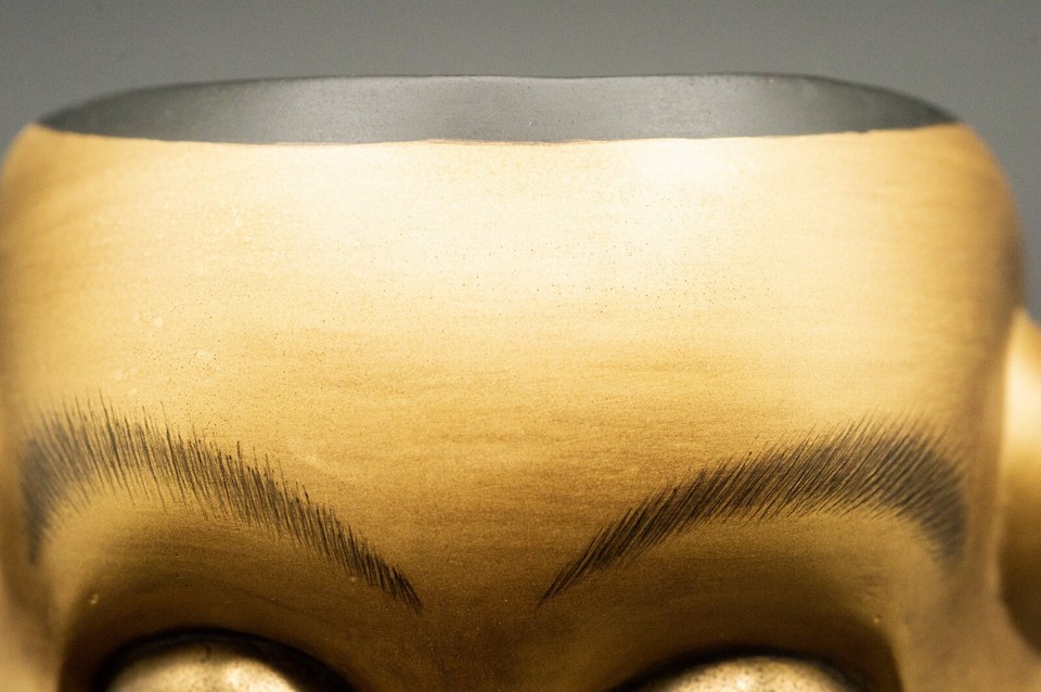 HQ Wooden Noh Mask Ootobide 大飛出 w/Box & Bag Noh Men Japanese Vintage ...