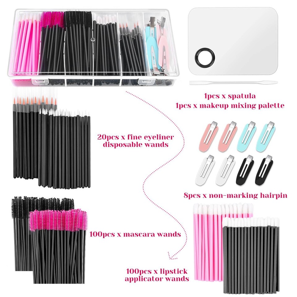 Disposable Makeup Applicators Kit, Makeup Mixing Tray with Disposable ...