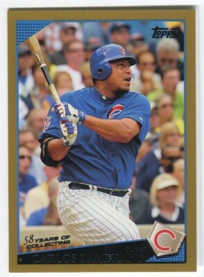 2009 Topps #265 Carlos Zambrano Gold Border #d 0888/2009 Chicago Cubs ...
