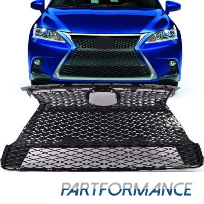Fits 2014-2017 Lexus CT200H Front Upper Lower Grille Gloss Black Set ...