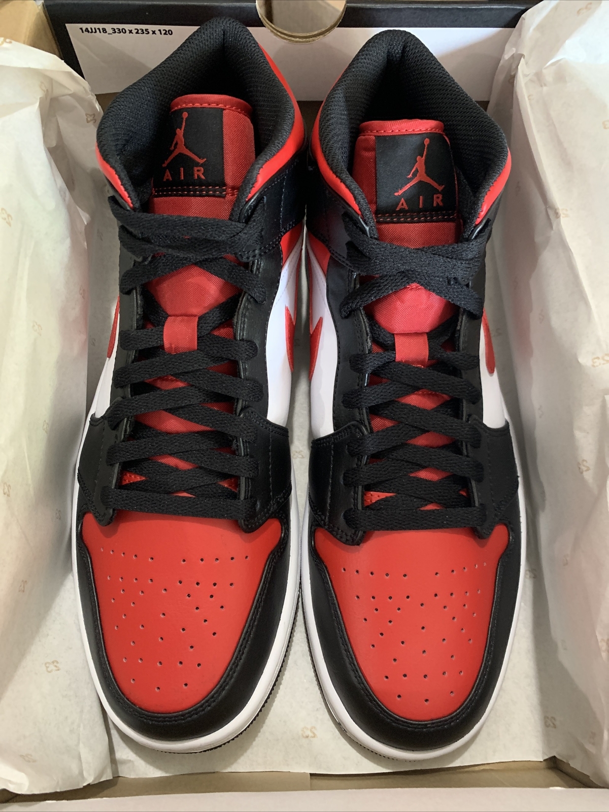 Nike Air Jordan 1 Mid Black Gym Chicago Red Bred Toe 554724-079 Mens ...