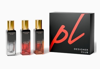 2 X Perfume Lounge Designer Club Oud Unisex Perfume Gift Set 3 X 20 ml ...