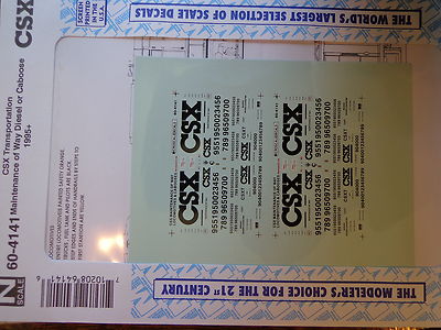 Microscale Decal N #60-4141 CSX Maintenance of Way Diesel or Caboose ...