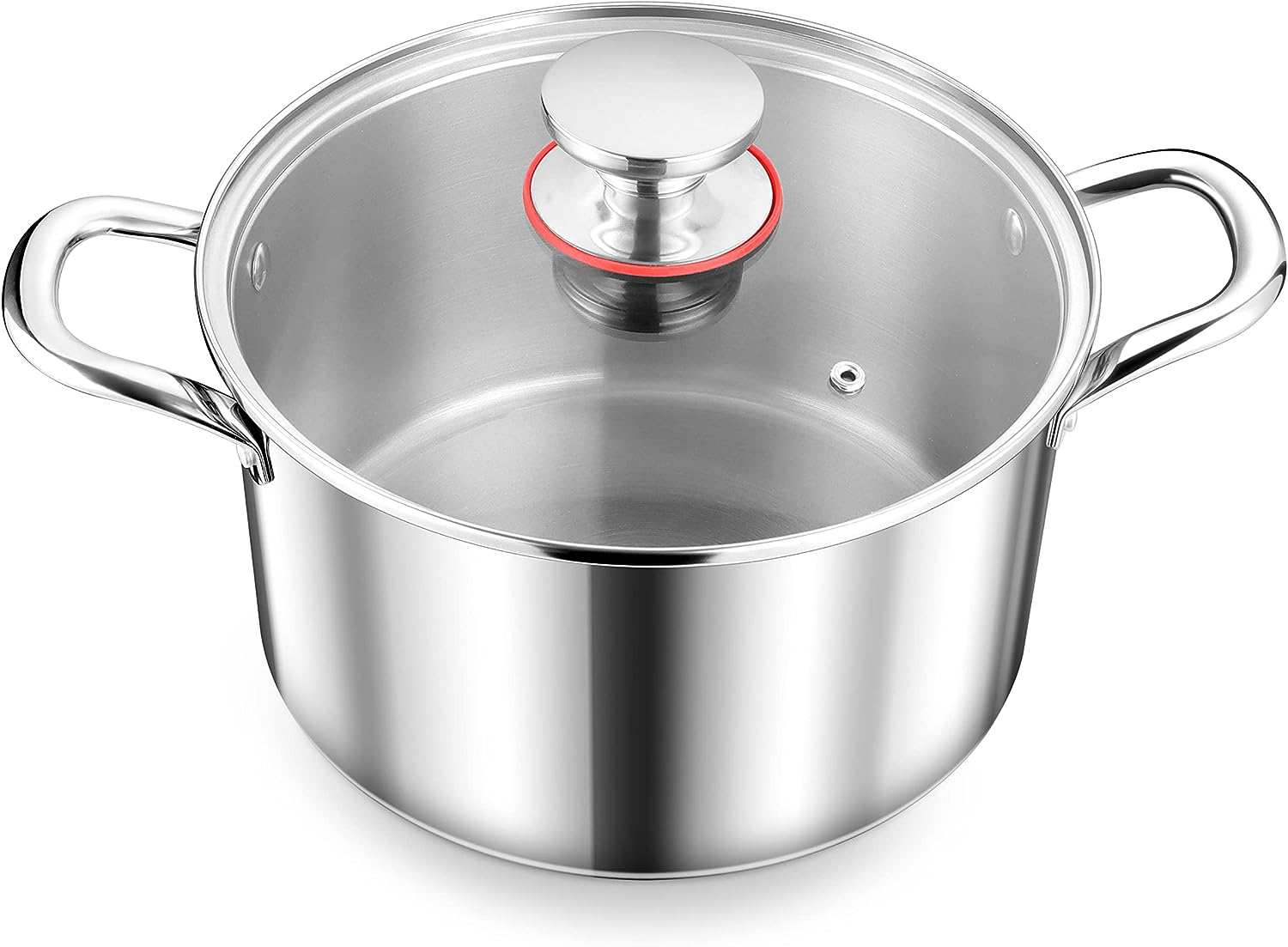 4 Quart Stock Pot, 18/10 Stainless Steel Cooking Pot with Lid, Tri-Ply ...