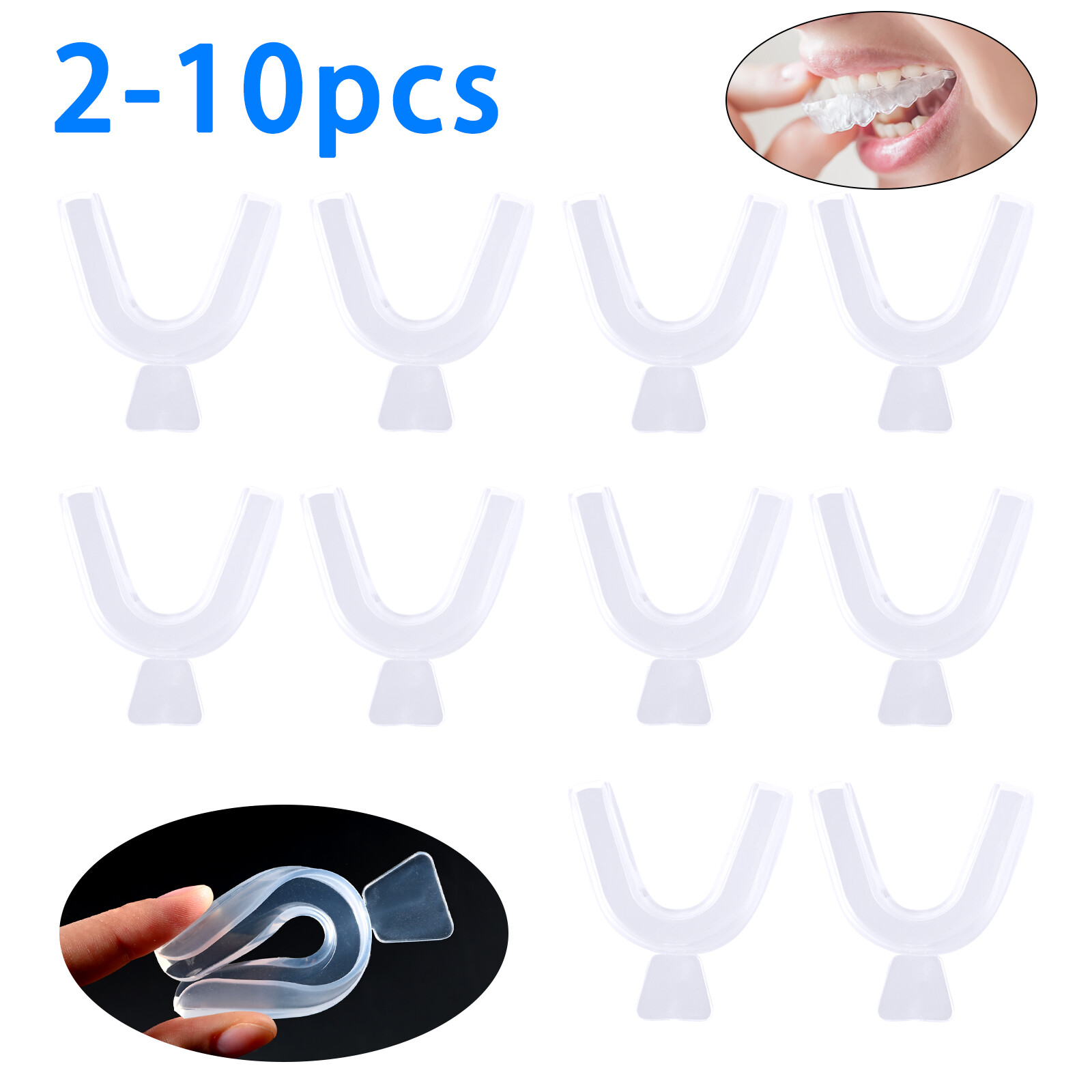 2-10x Silicone Mouth Guard Teeth Night Clenching Grinding Sleep Dental ...