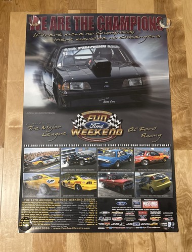 Vintage 15th Annual Fun Ford Weekend 2005 Poster 24"x 36" Mustang Drag ...