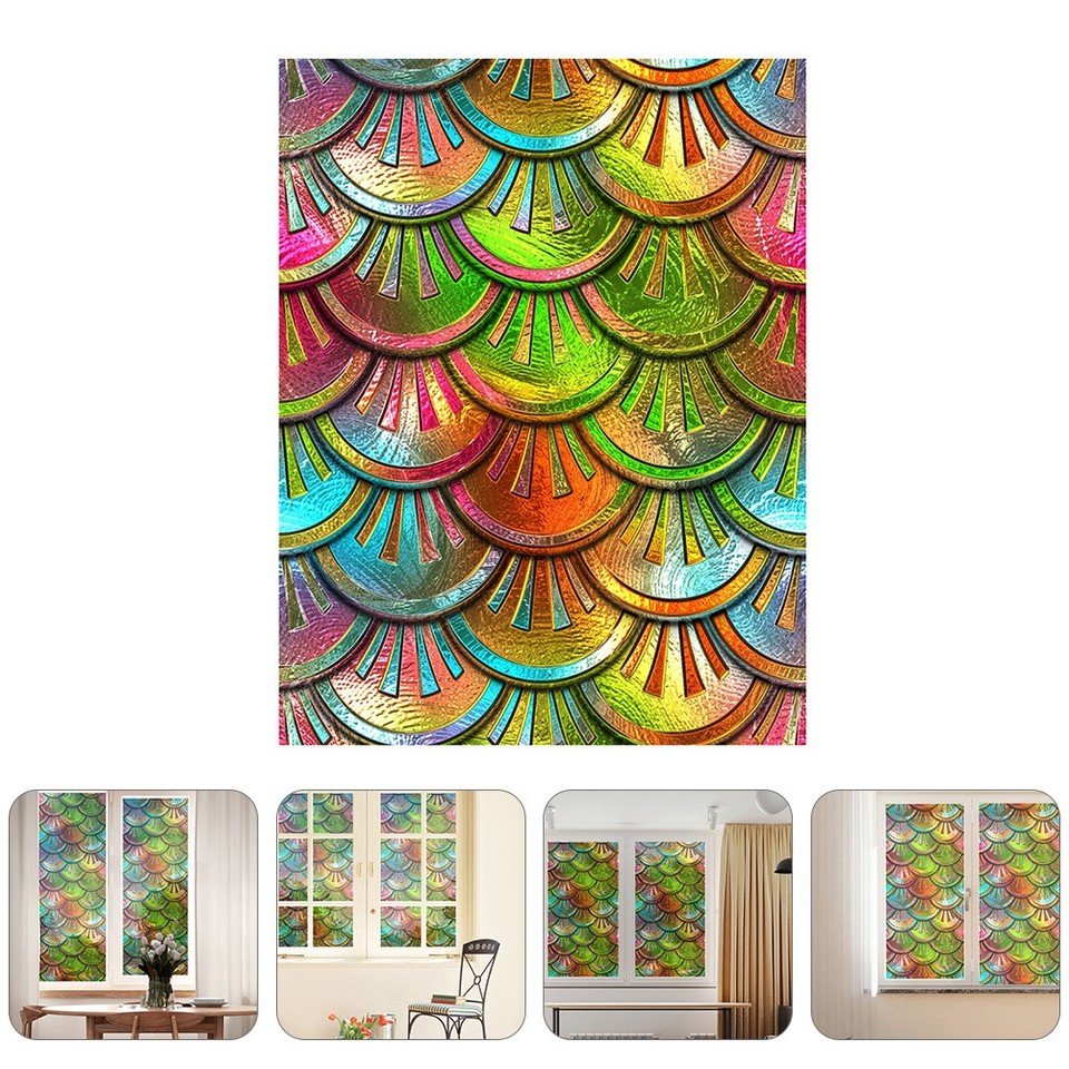 Glass Window Privacy Film PVC Static Cling Decorative Non Adhesive ...