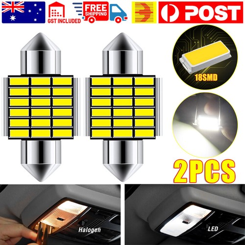 2PCS 31MM 30MM FESTOON 18SMD LED INTERIOR DOME MAP LIGHT BULB GLOBE 12V ...